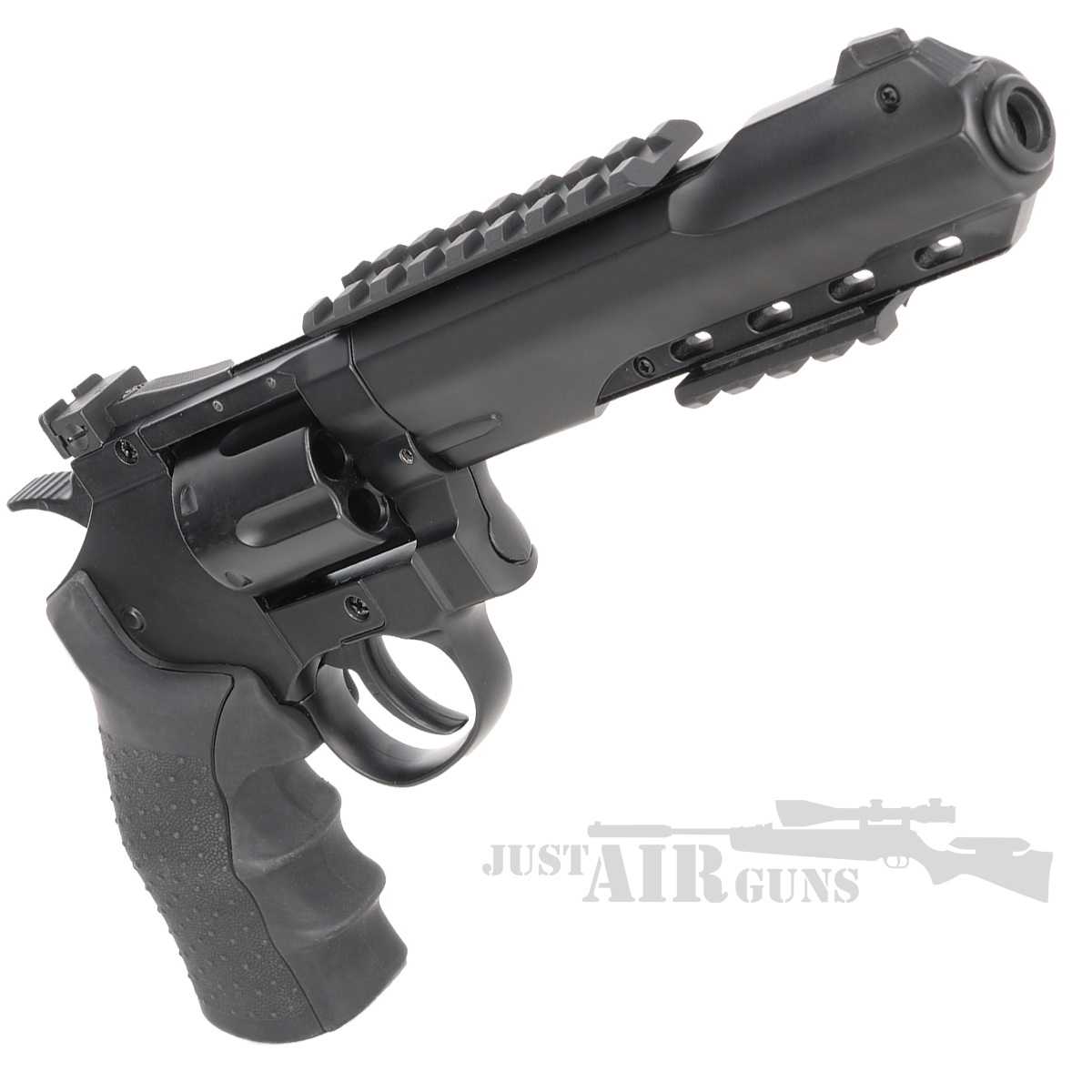 Super Hawk CO2 Airgun Revolver 6 Shooter Black - Just Air Guns