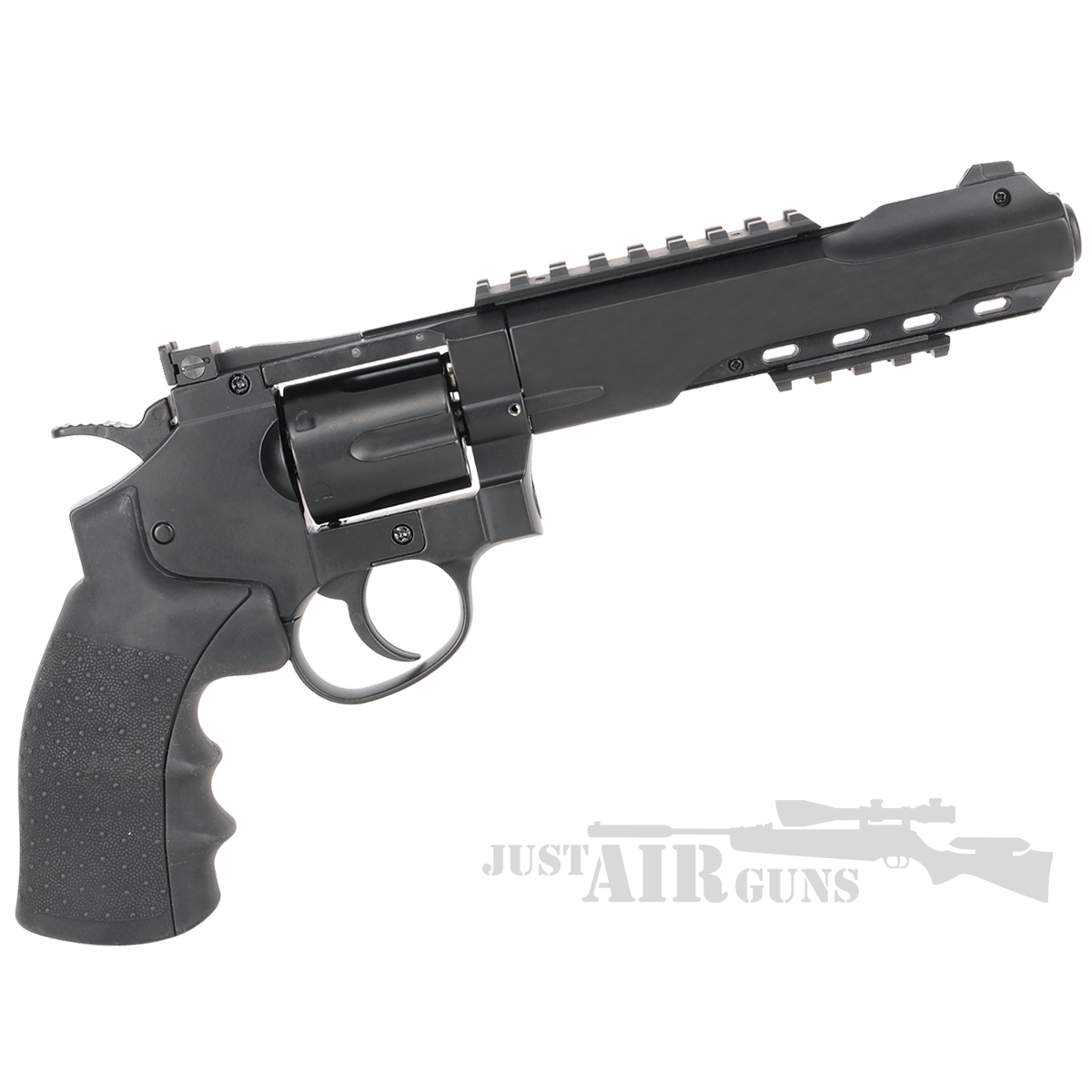 Super Hawk CO2 Airgun Revolver 6 Shooter Black - Just Air Guns