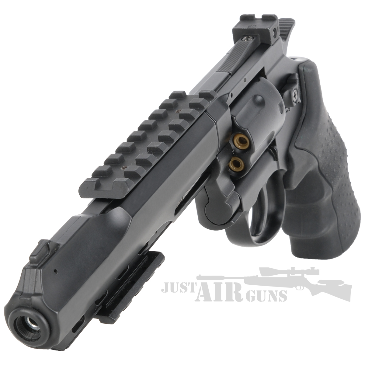 Super Hawk CO2 Airgun Revolver 6 Shooter Black - Just Air Guns