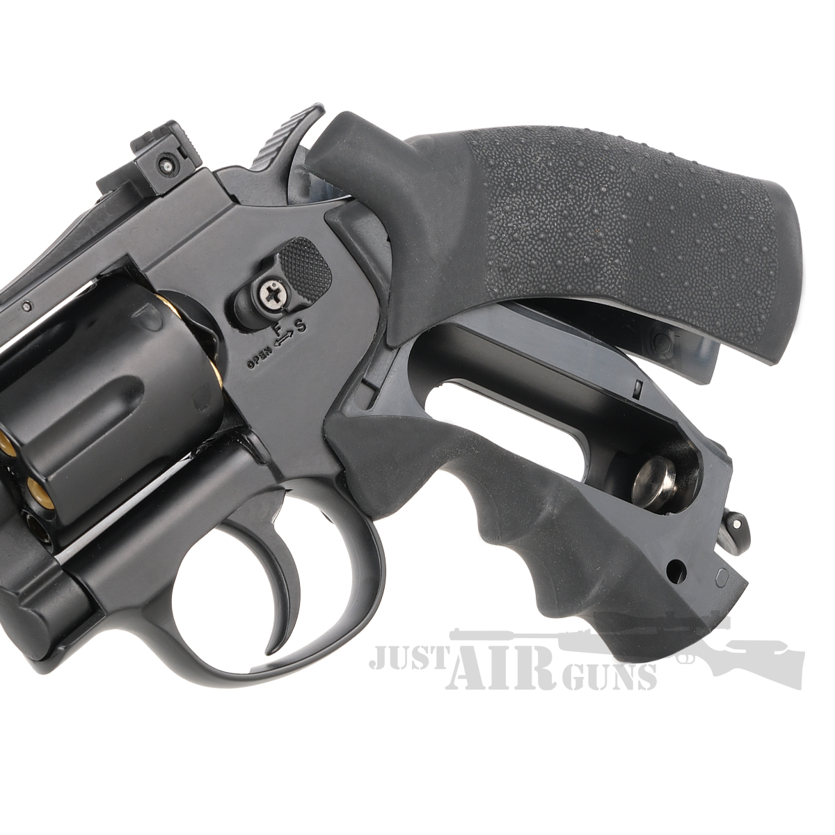 Super Hawk CO2 Airgun Revolver 6 Shooter Black - Just Air Guns