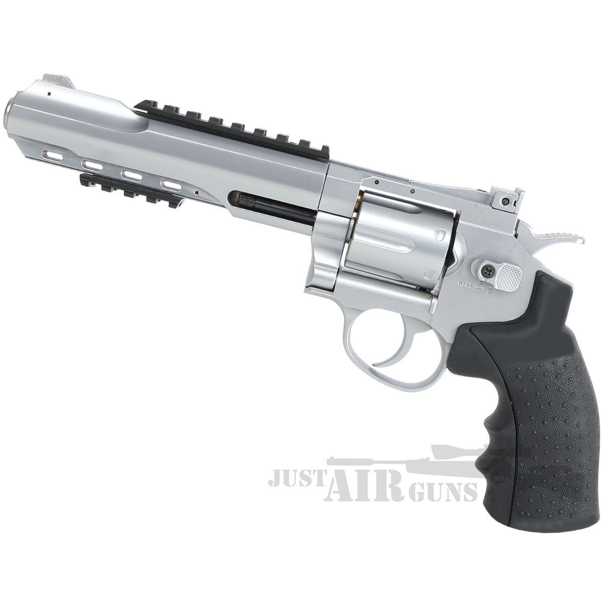 Super Hawk CO2 Airgun Revolver 6 Shooter Brushed Stainless