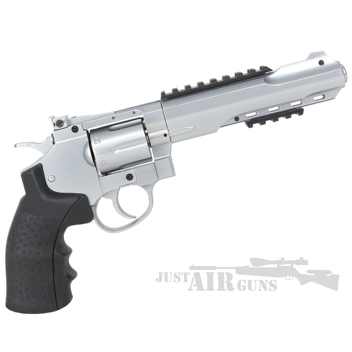 Super Hawk CO2 Airgun Revolver 6 Shooter Brushed Stainless
