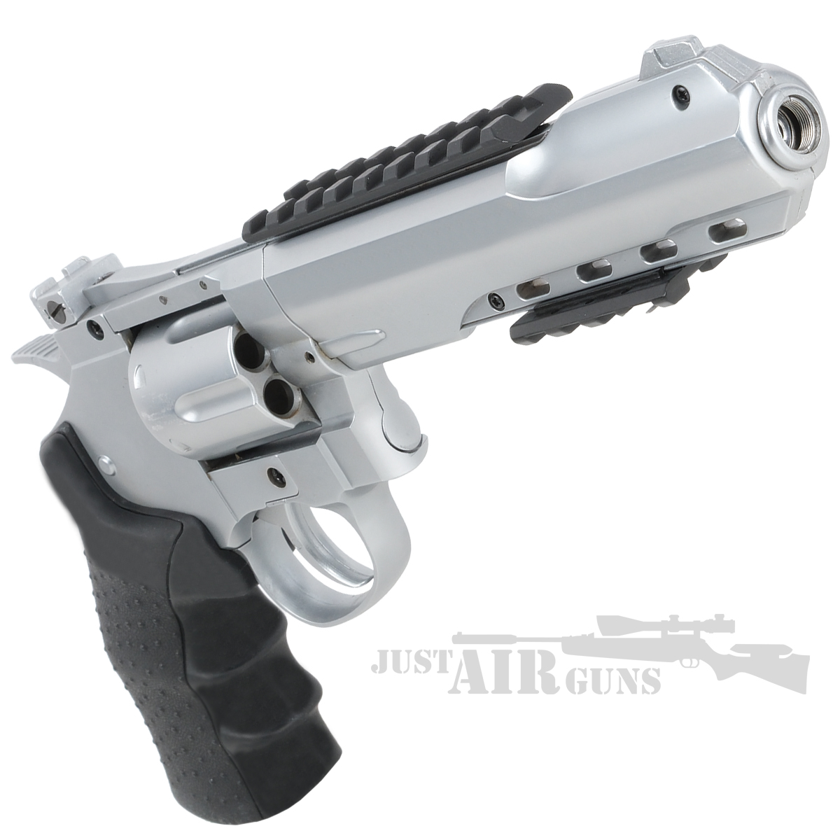 Super Hawk CO2 Airgun Revolver 6 Shooter Brushed Stainless
