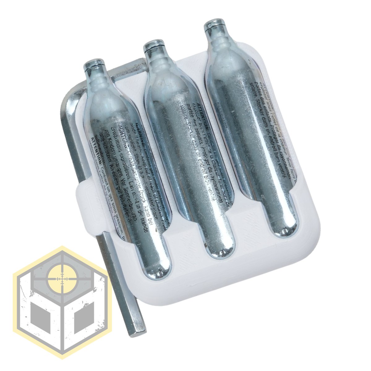 Limited Edition White 12g Co2 Cartridge and Hex Key Holder 3 (CO3W)