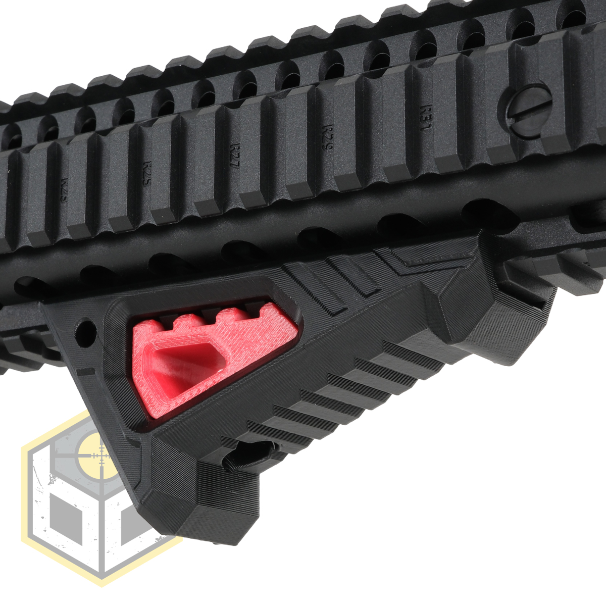 AFG Stubby Picatinny Rail Angled Foregrip Easy Fit Black - Red